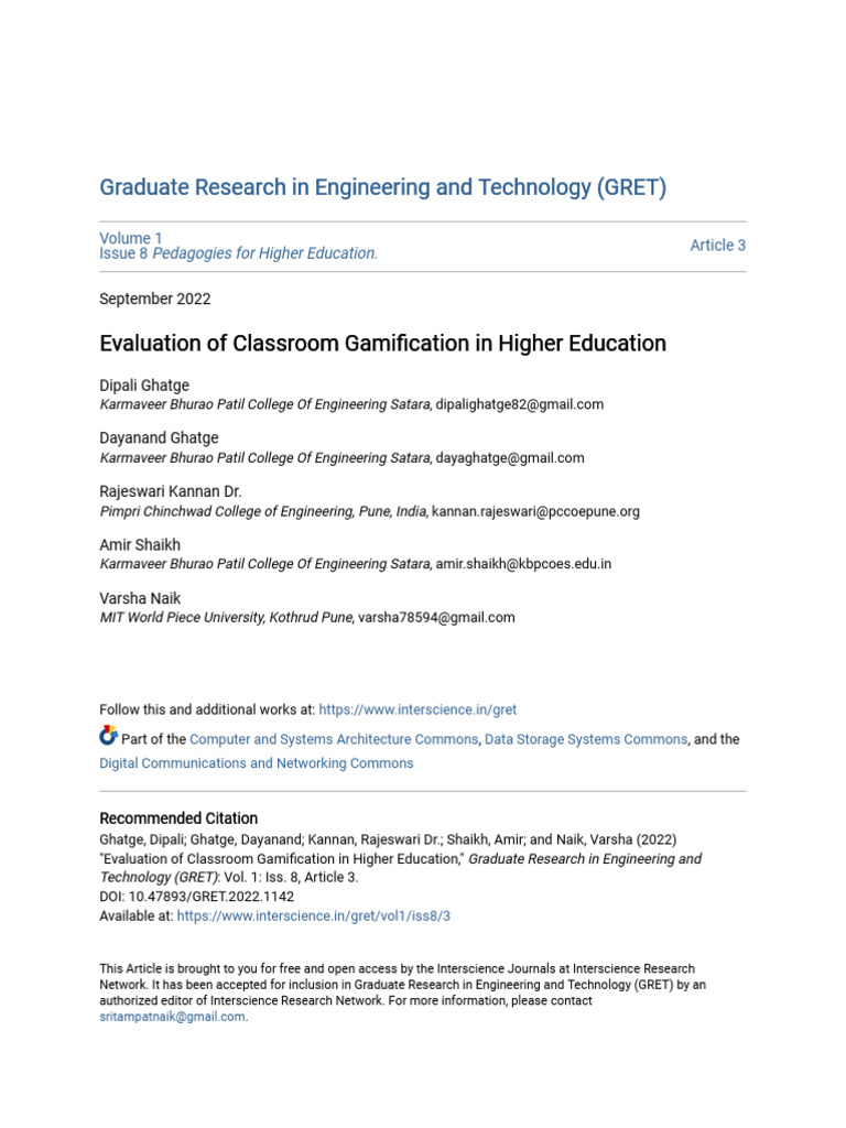 Classroom Gamification in Higher Education | PDF | Learning | Teachers