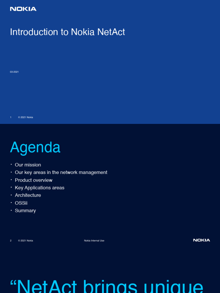 Nokia NetAct Introduction 2021 | PDF | Computer Network | Virtual Private Network