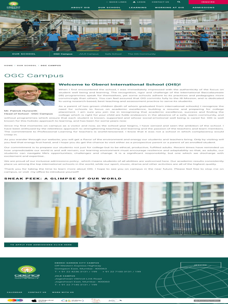 Welcome to Oberoi International School OGC | PDF