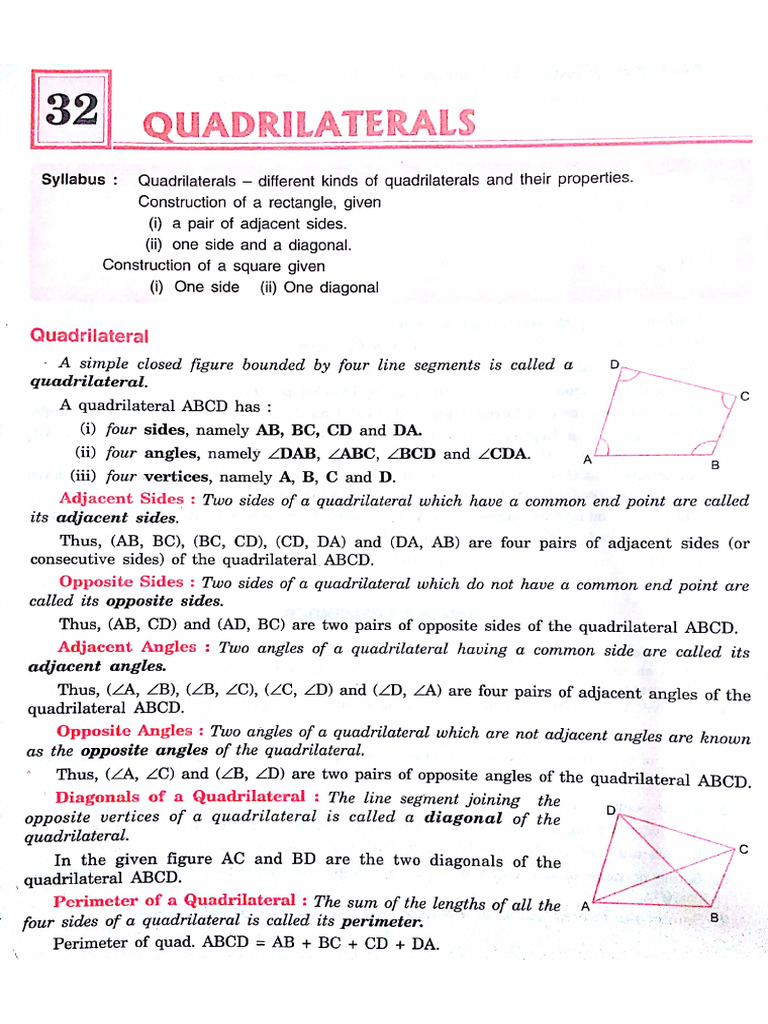 Quadrilaterals Icse Class 7 Maths by Rs Agarwal | PDF