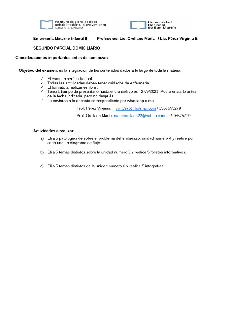 Consignas Segundo Parcial 2023 | PDF | Infografia | Información