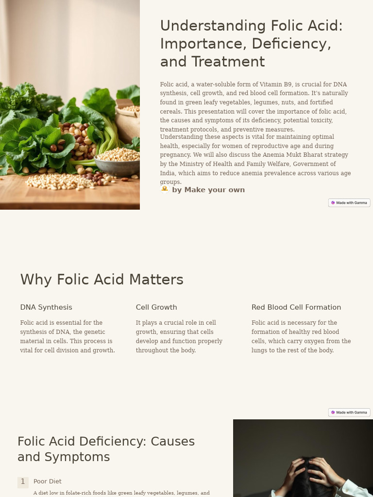 Understanding Folic Acid Importance Deficiency and Treatment | PDF | Anemia | Dietary Supplements