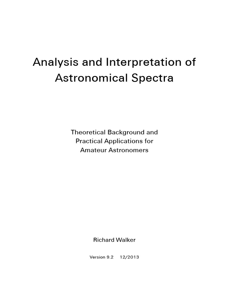 Analysis and Interpretation of Astronomical SP | PDF | Emission ...