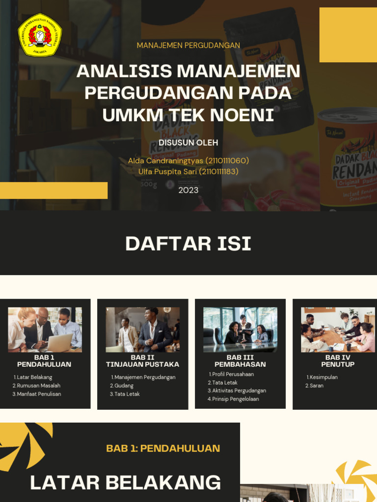 Kelompok 1 - Analisis Manajemen Pergudangan Pada UMKM Tek Noeni | PDF