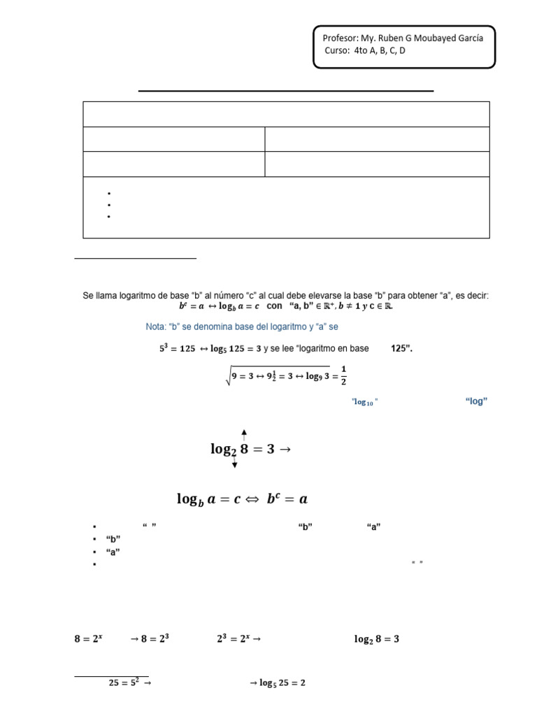 Guia 4 Ecuaciones Logaritmicas | PDF | Logaritmo | Exponenciación