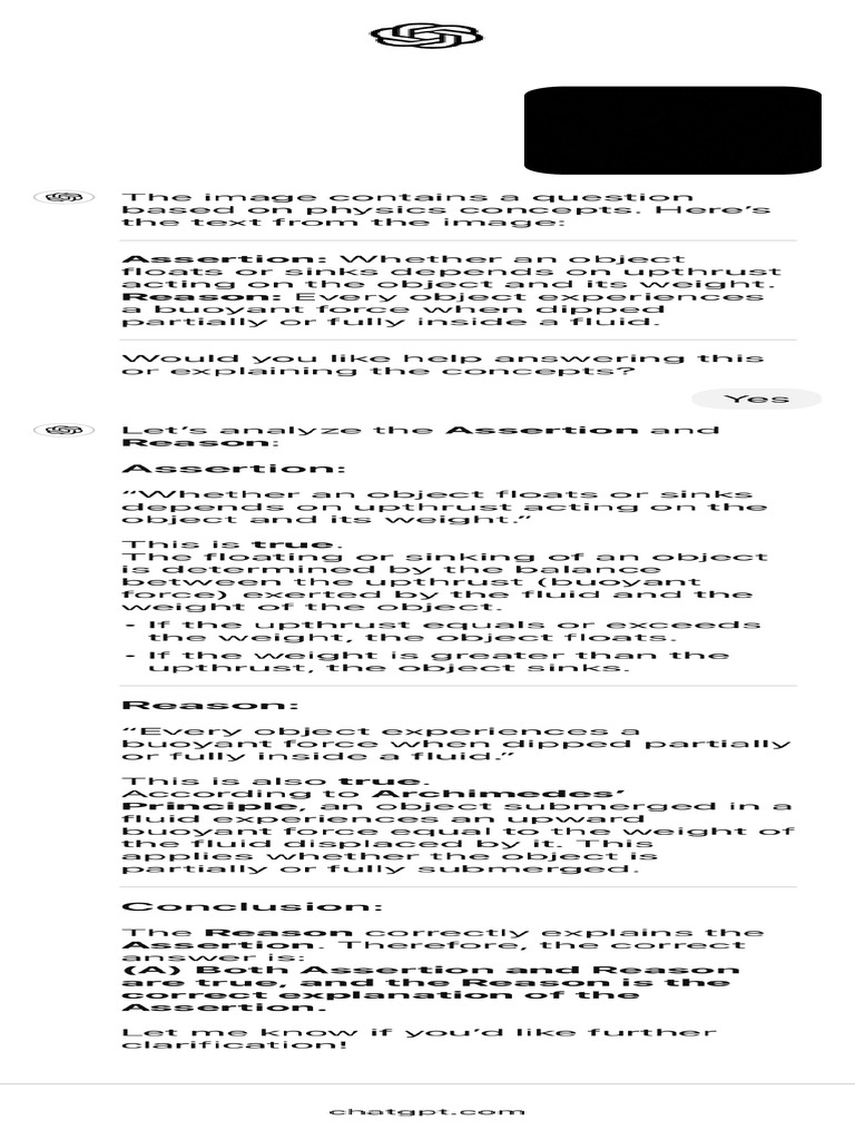Buoyant Force Explanation | PDF