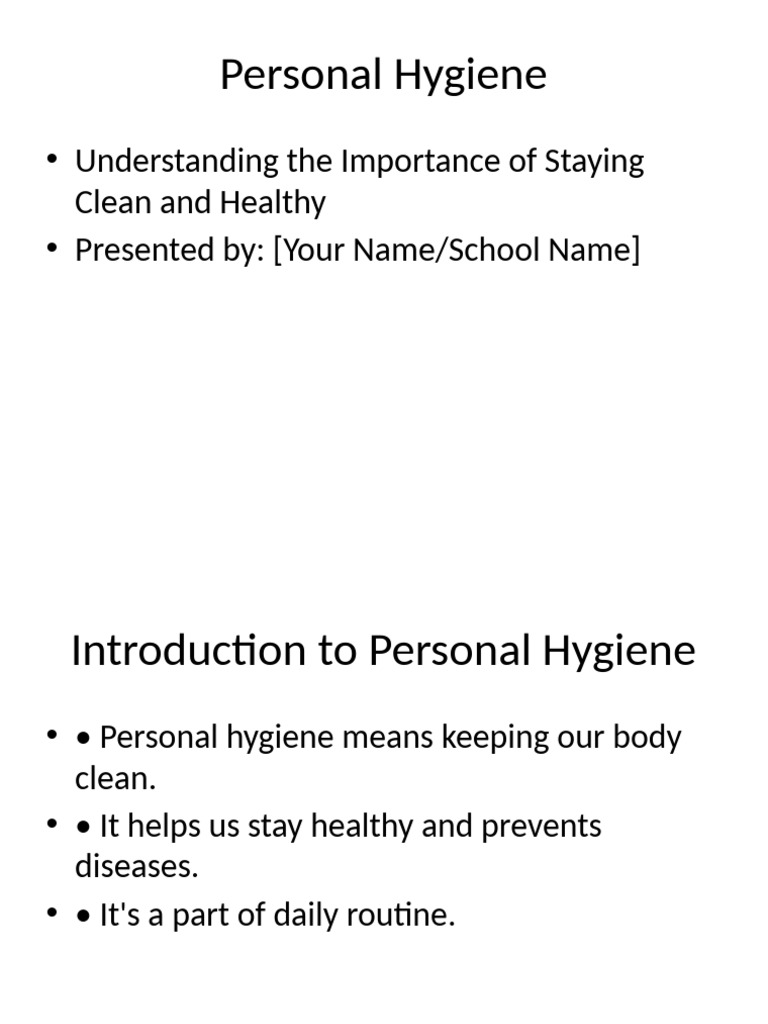 Essential Personal Hygiene Guide | PDF