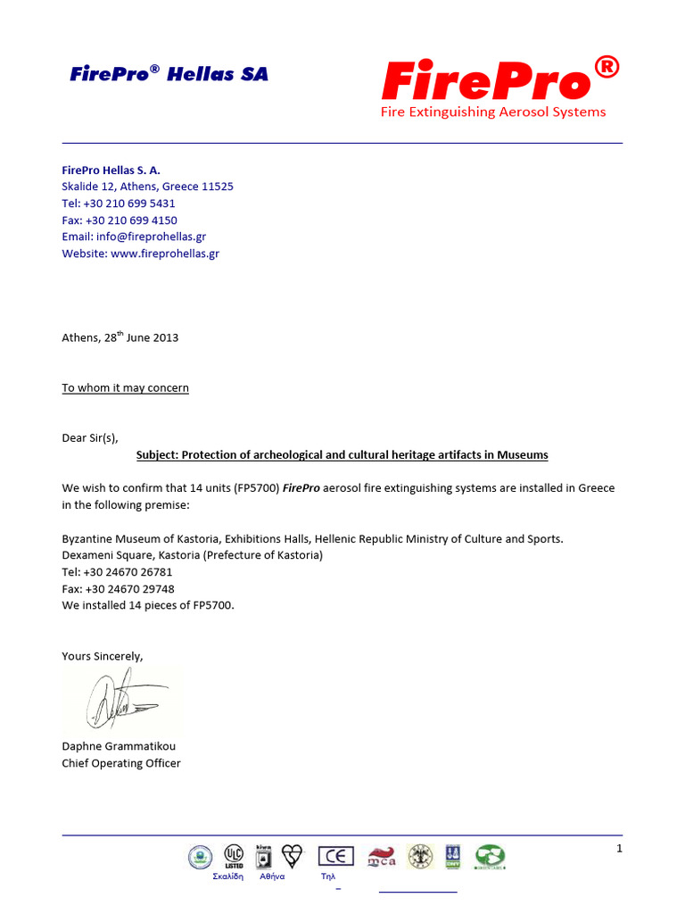 Letter of Reference For Museum of Kastorias | PDF