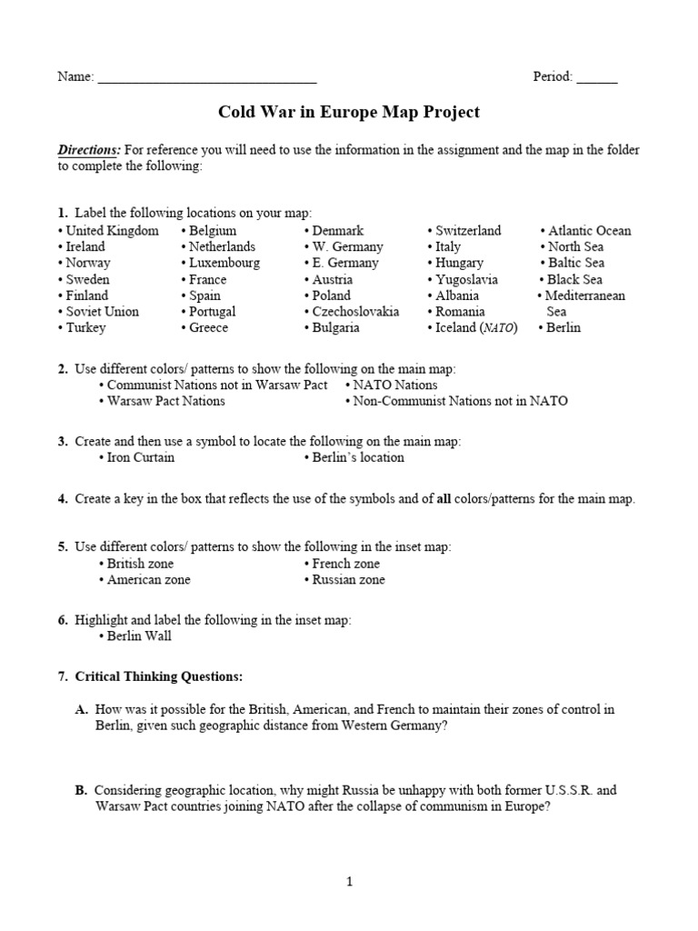 Cold - War - Map - Activity 2 | PDF
