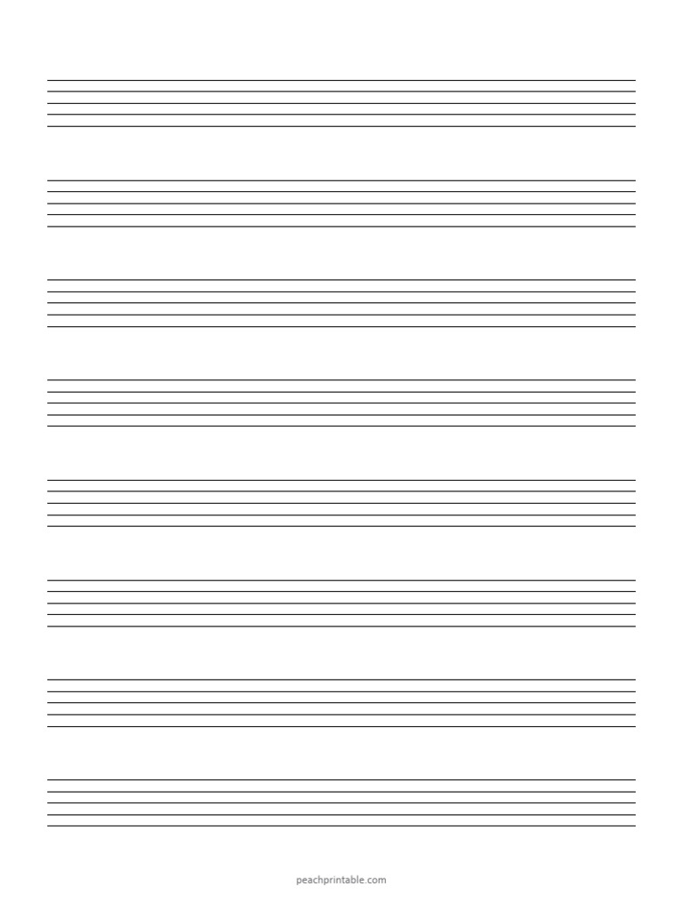 Medium Music Staff Paper 8 | PDF