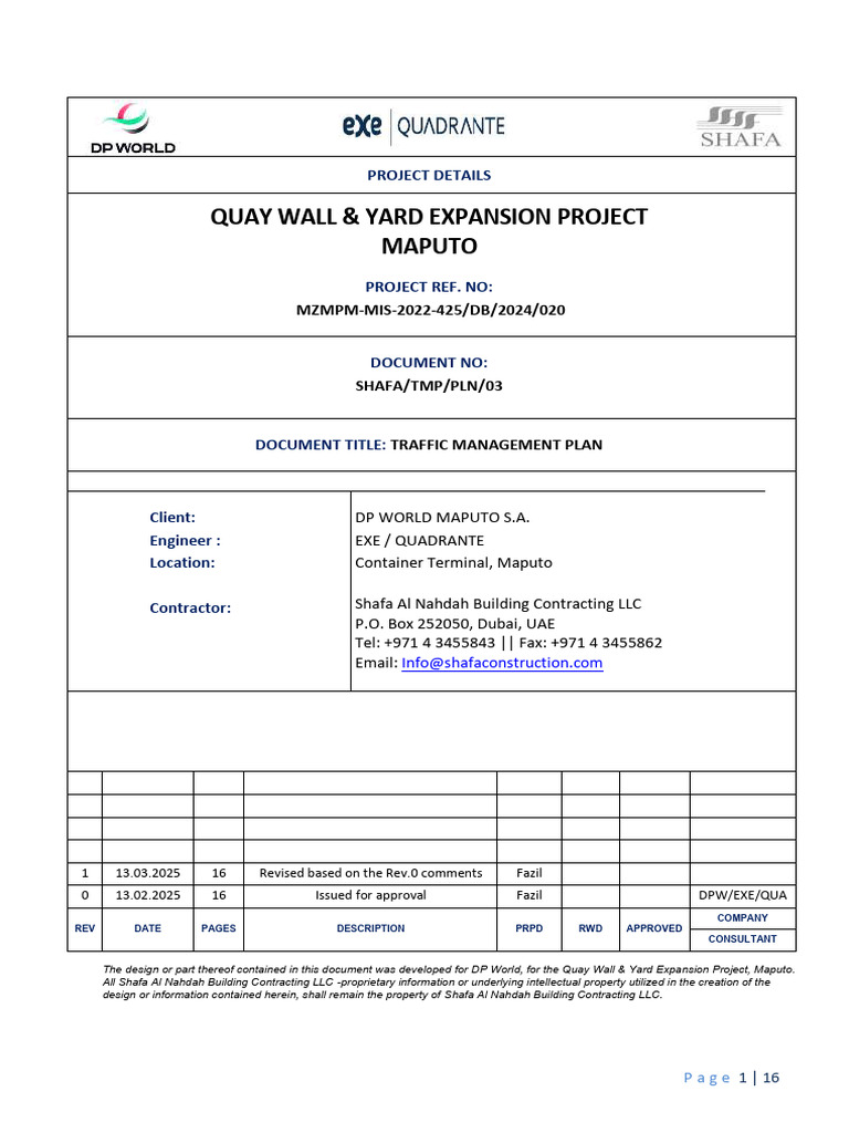 Traffic Management Plan for Maputo Project | PDF | Traffic | Pedestrian