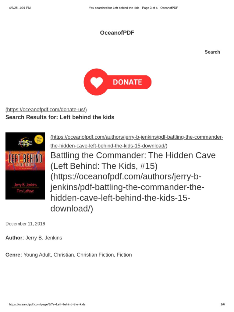 You Searched For Left Behind The Kids - Page 3 of 4 - OceanofPDF | PDF ...