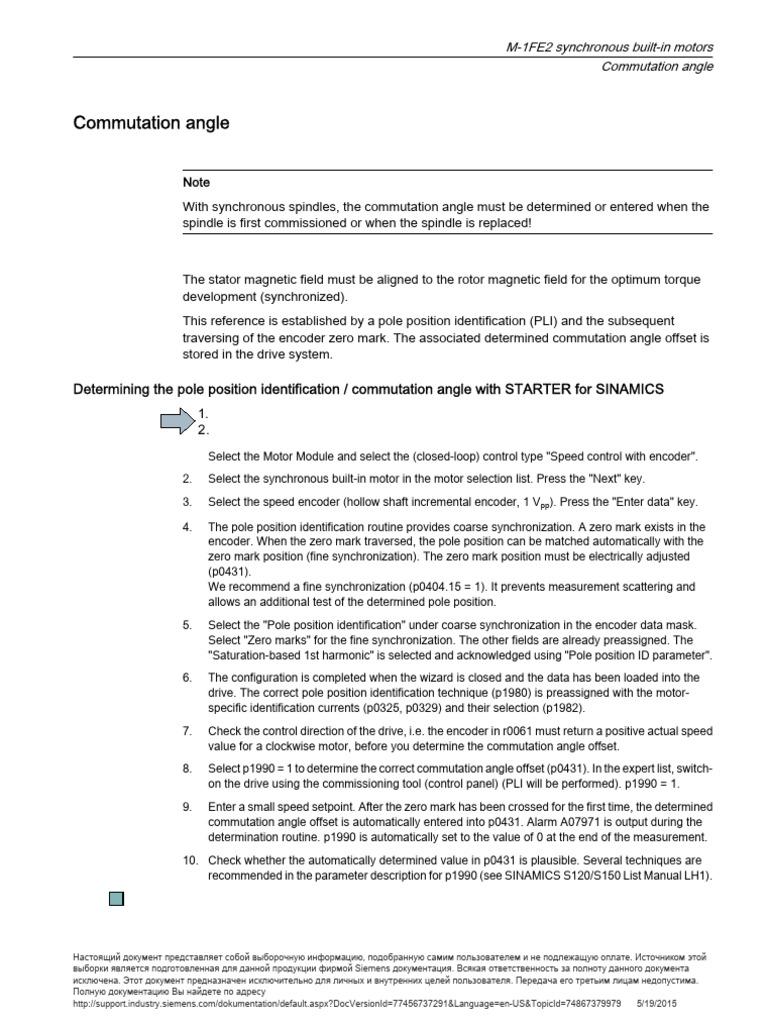 M-1FE2 Synchronous Built-In Motors - Commutation Angle | PDF | Electric ...