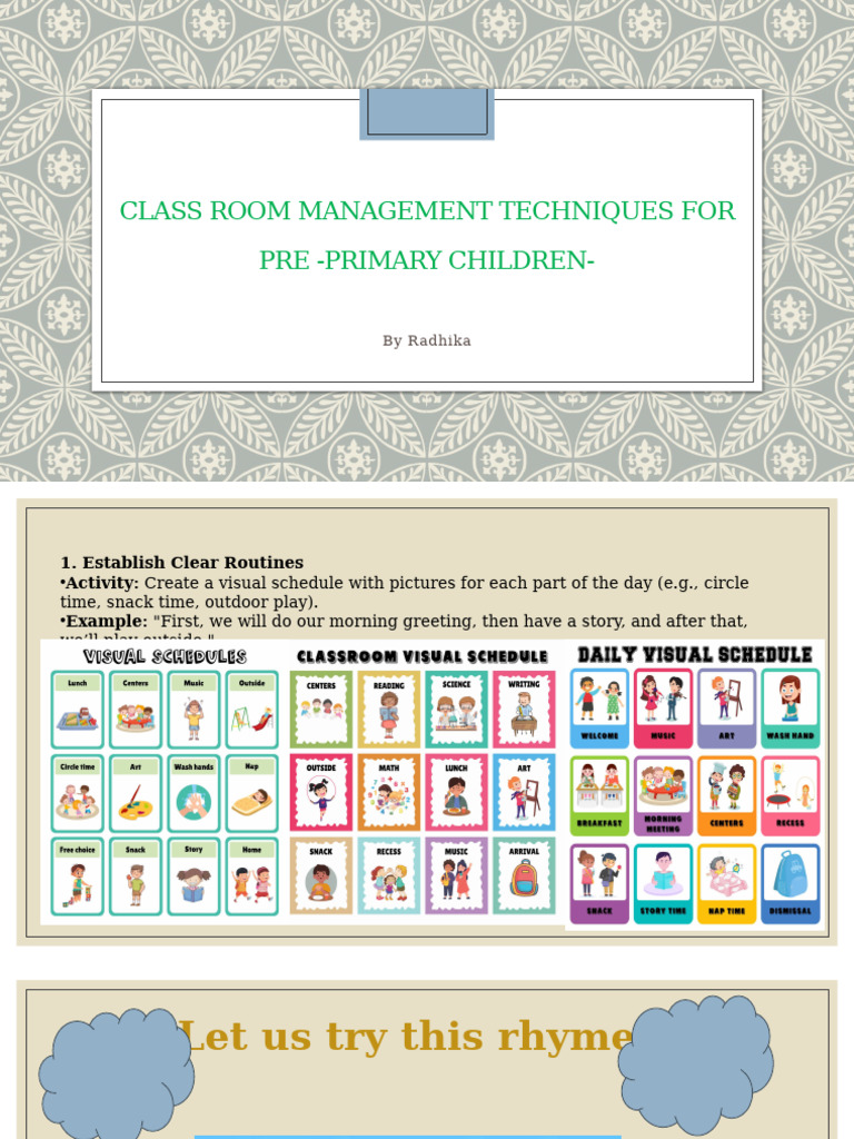 Class Room Management Techniques for Preprimary | PDF | Cognitive ...