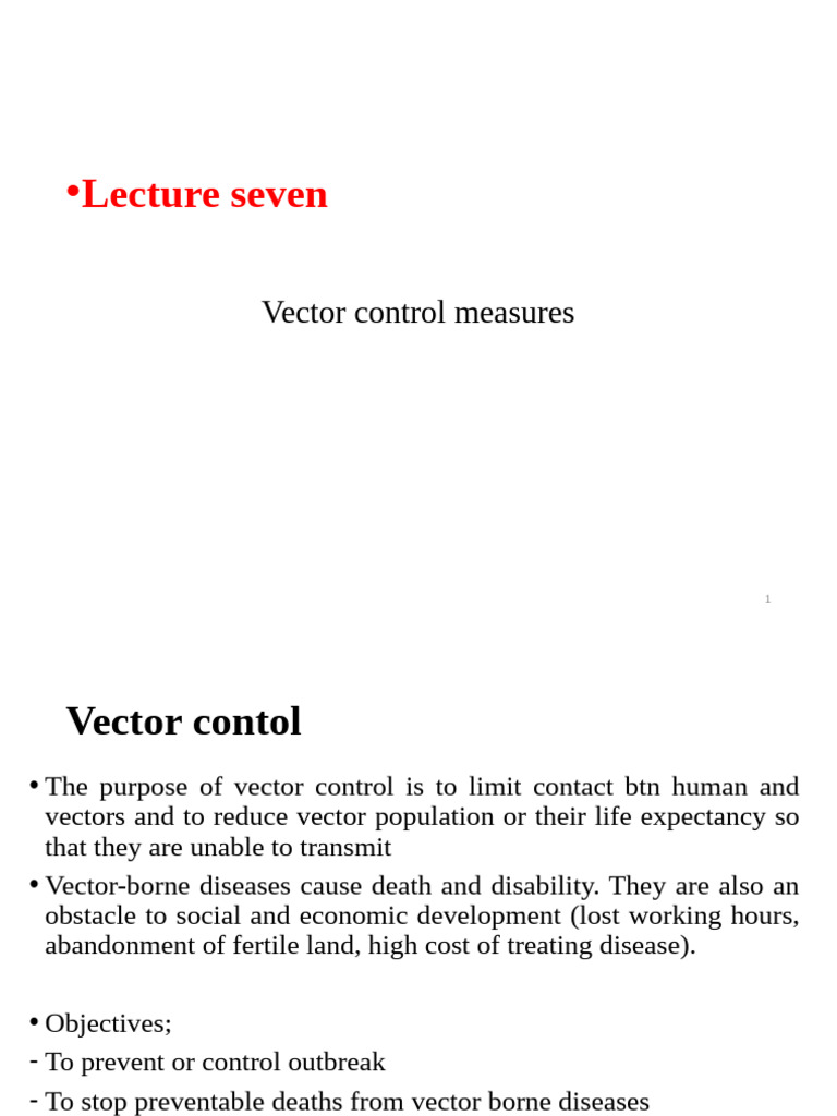 Lecture 7 - Vector Control | PDF | Insecticide | Pesticide