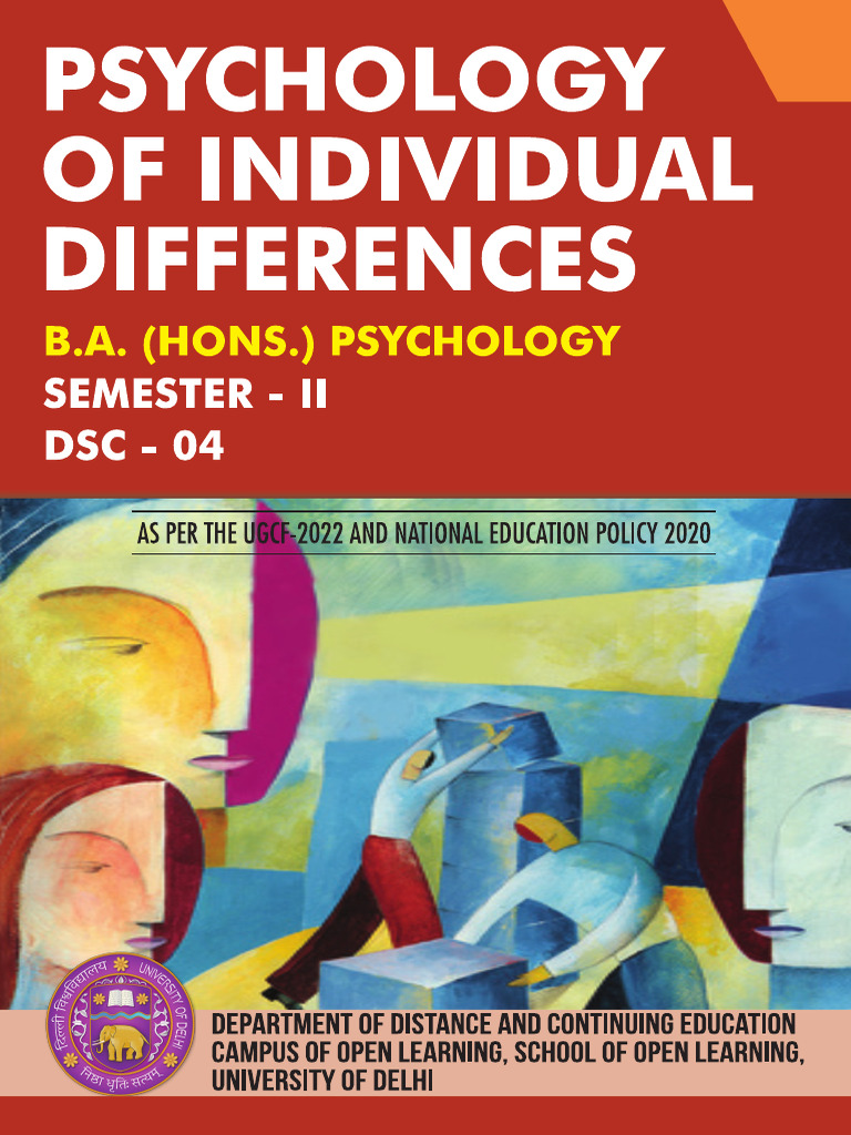 DSC 04 Psychology of Individual Differences | PDF | Unconscious Mind | Extraversion And Introversion