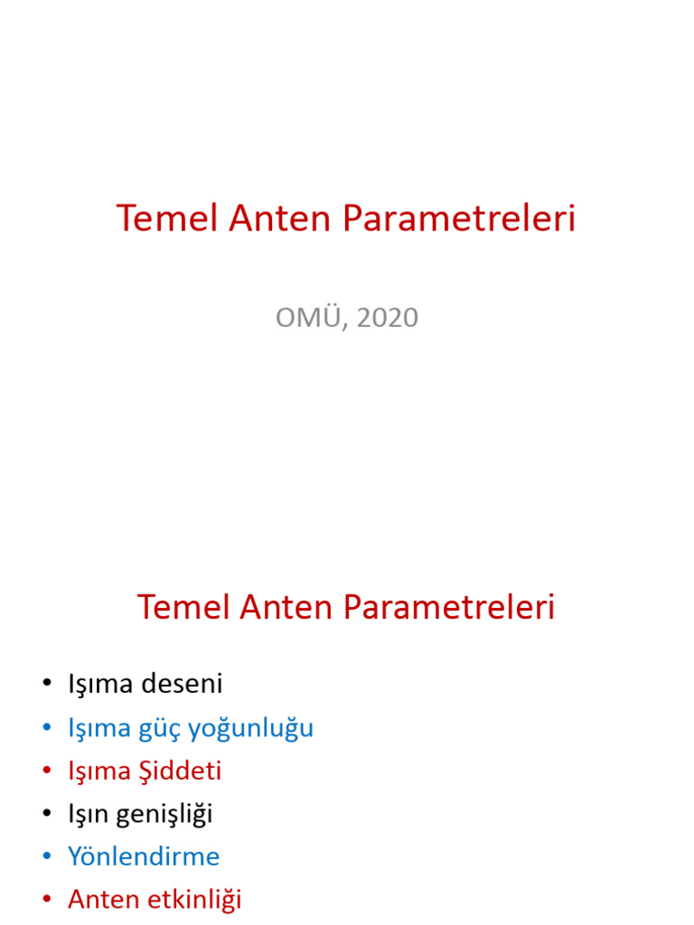 Anten Temelparametre H3 H4 Ogrenci | PDF