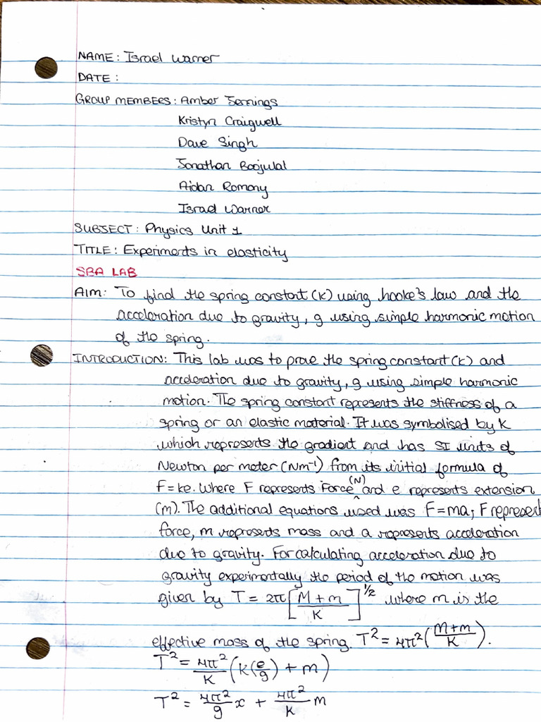 Physics Lab Experiments in Elasticity | PDF