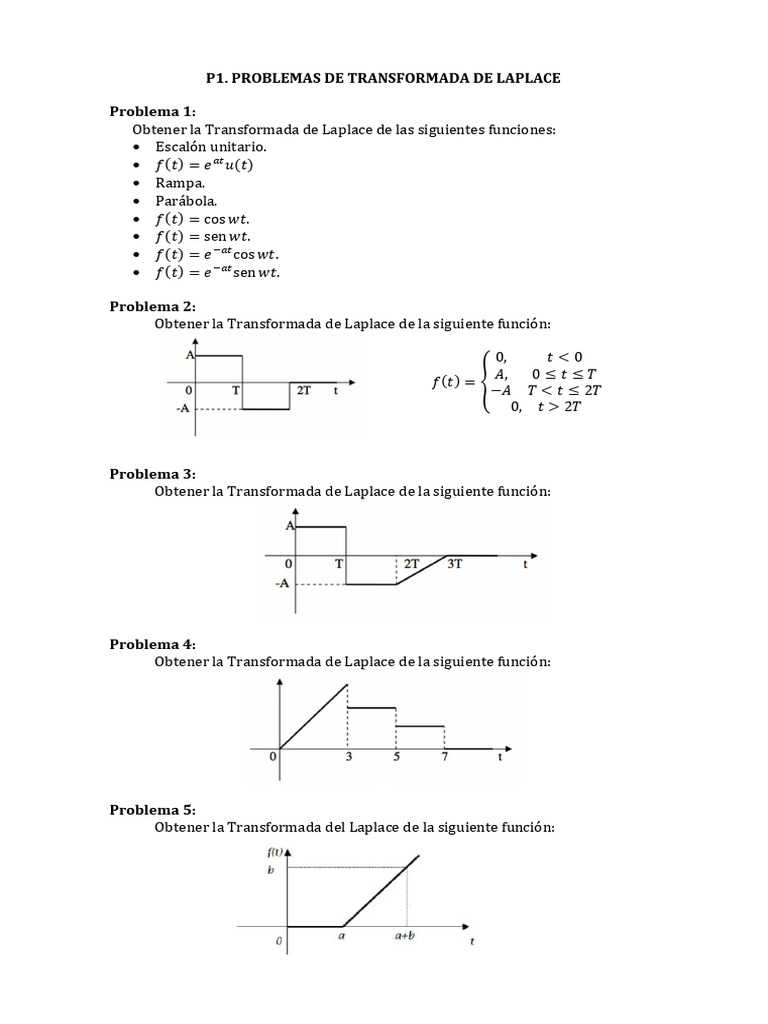 Transformadas de Laplace: Ejercicios y Soluciones | PDF