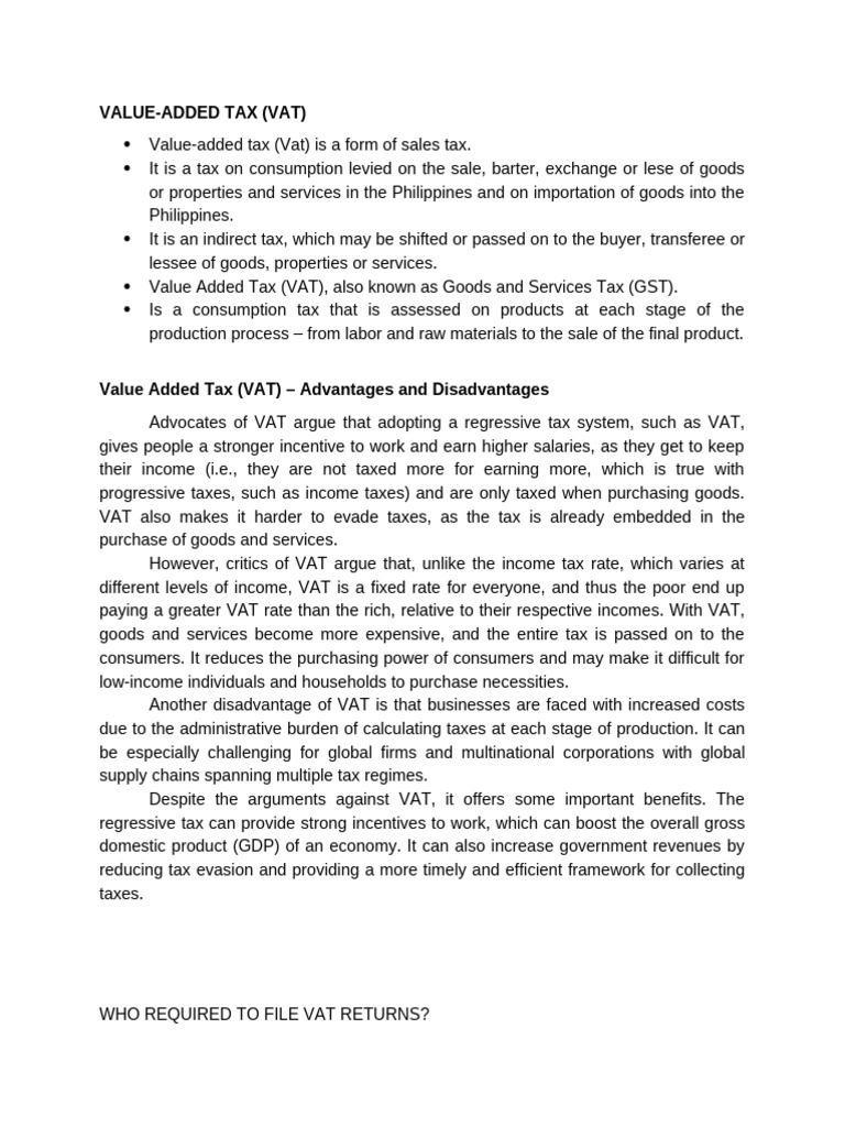 Value Added Tax Computation | PDF | Value Added Tax | Taxes