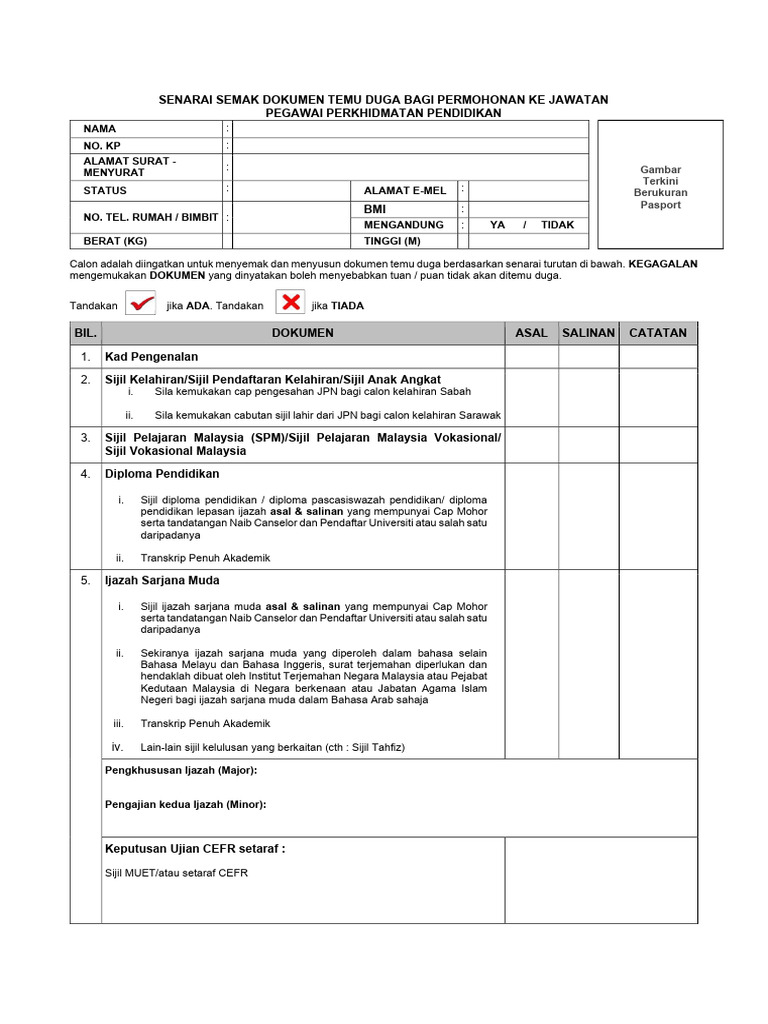 Senarai Semak IV SPP 2025 | PDF