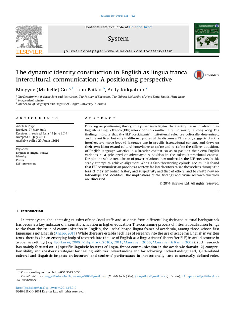 Dynamic Identity Construction and Positioning | PDF | English Language ...