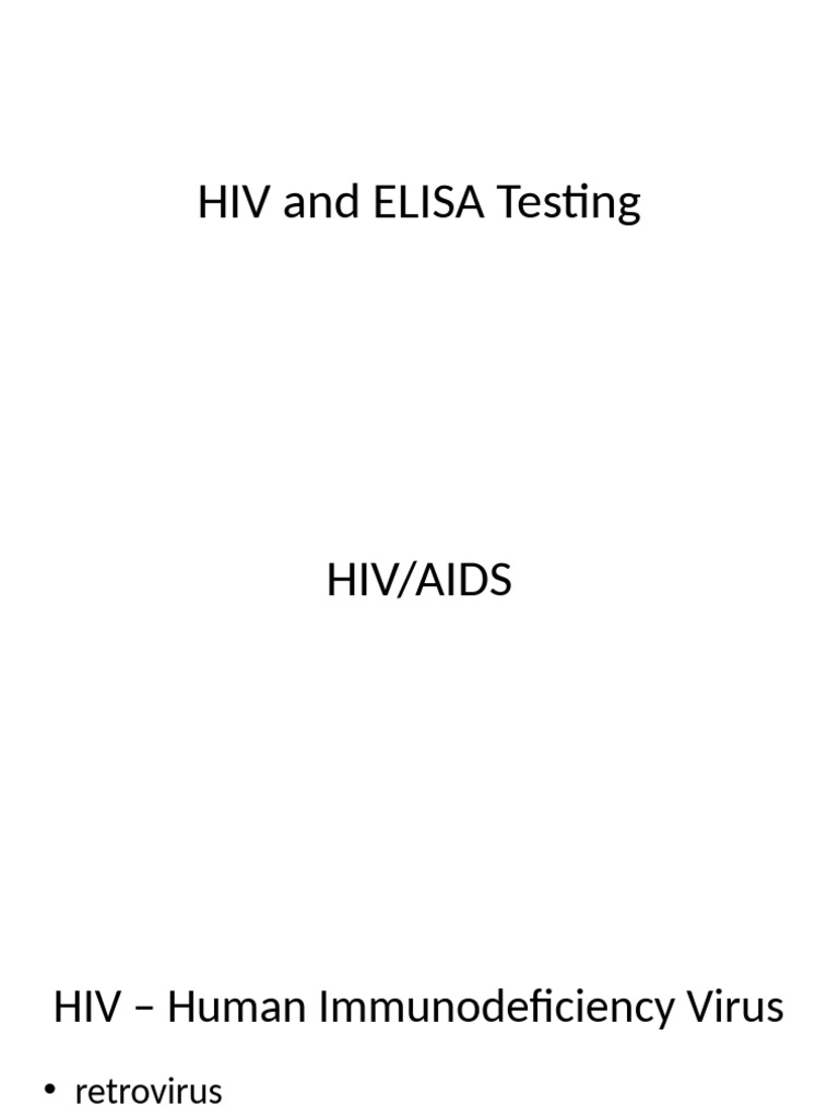 Moravec HIV and ELISA Testing Slides | PDF | Hiv | Hiv/Aids