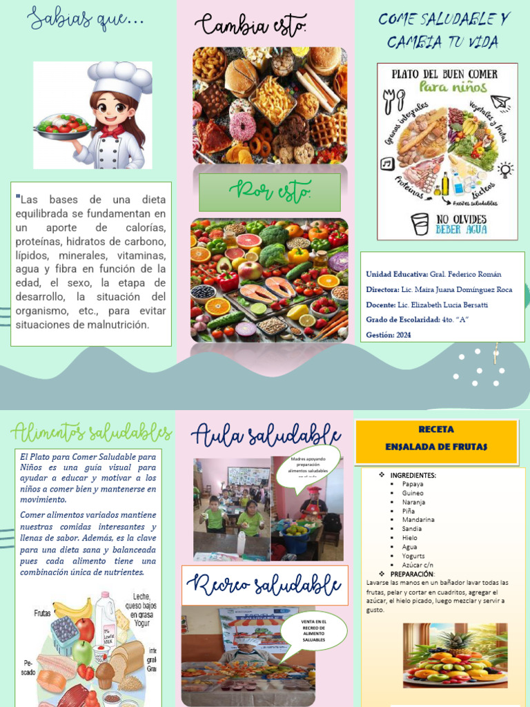 Tríptico Digital Comida Saludable | PDF | Alimentos | Dieta