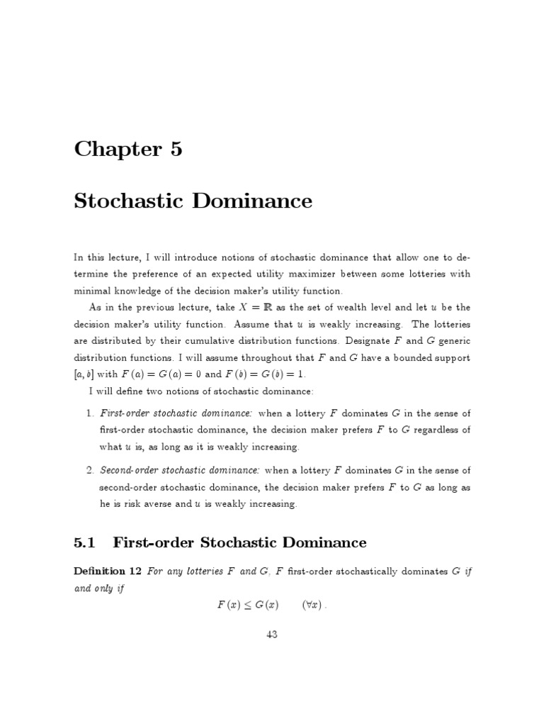 Understanding Stochastic Dominance | PDF | Utility | Probability Theory