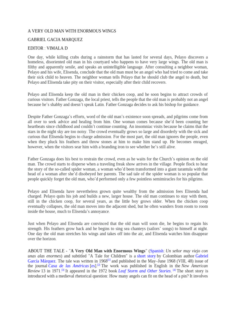 A Very Old Man With Enormous Wings | PDF