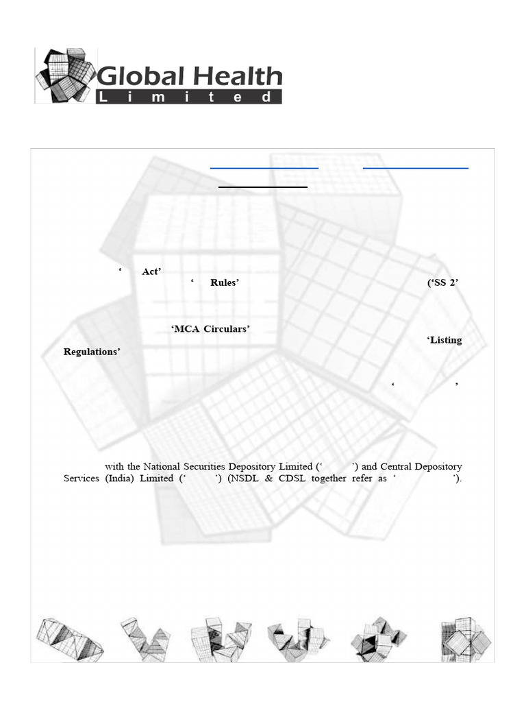 GHL Postal Ballot Notice 132725 | PDF | Login | Electronic Voting
