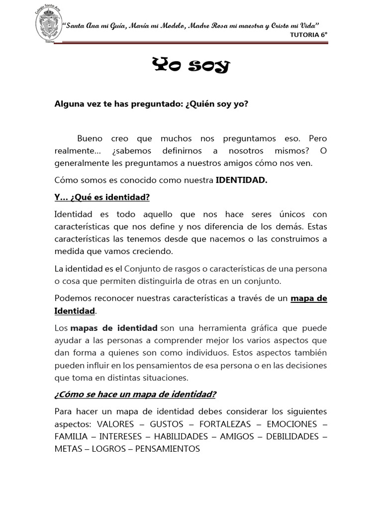 Hablamos de La Identidad y El Mapa de Identidad | PDF