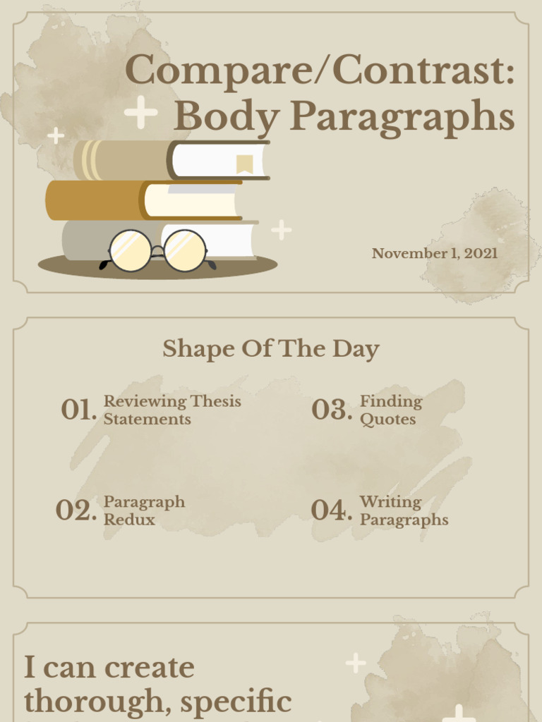 Compare-Contrast Paragraphs | PDF