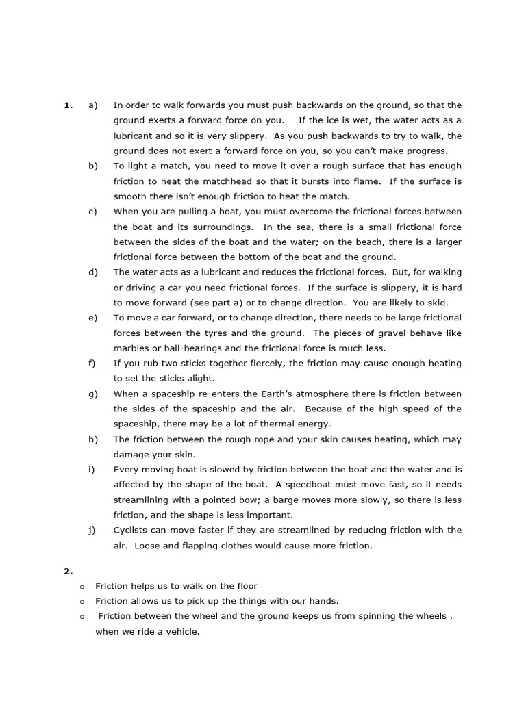 ch-14 More About Forces Textbook Exercise | PDF | Friction | Classical ...