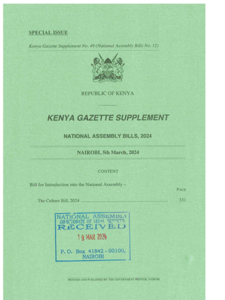 The Culture Bill, 2024 | PDF