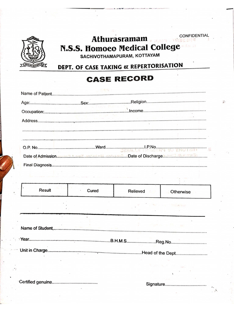 Repertory Case Format | PDF