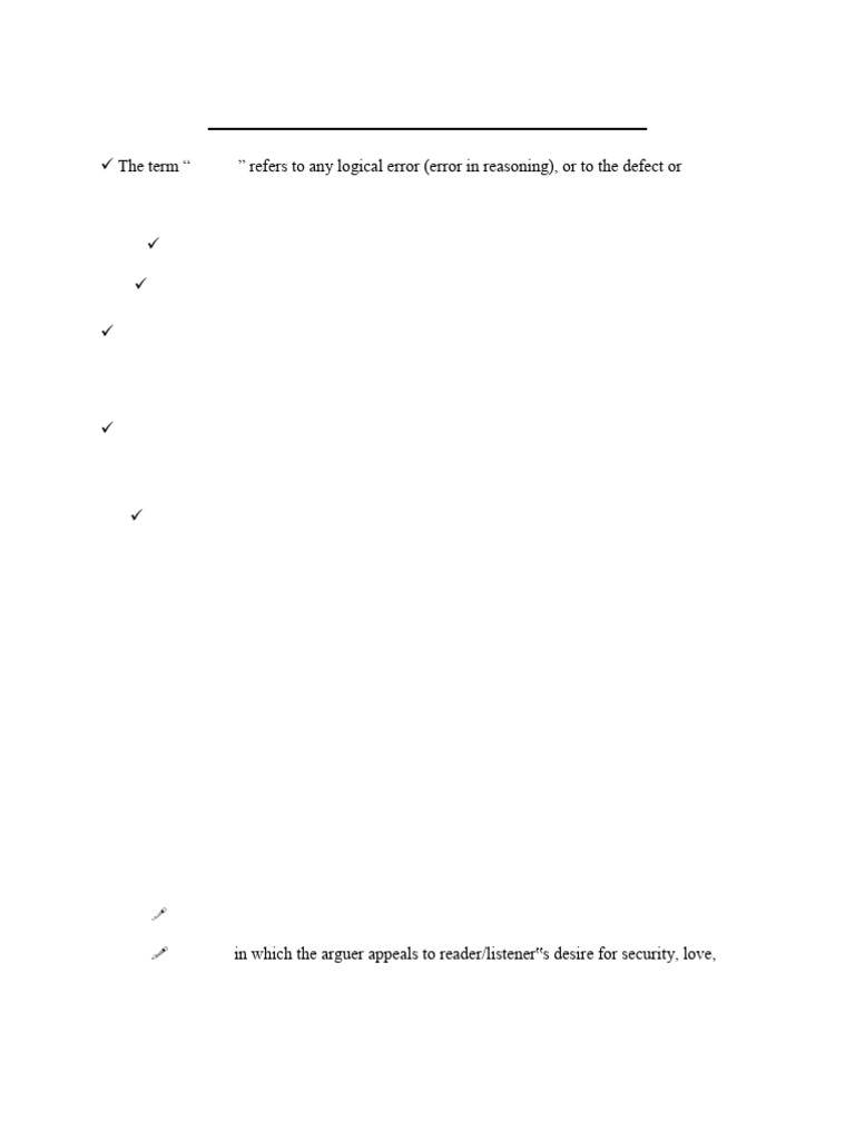 Fallacy Summary and Worksheet | PDF | Fallacy | Argument