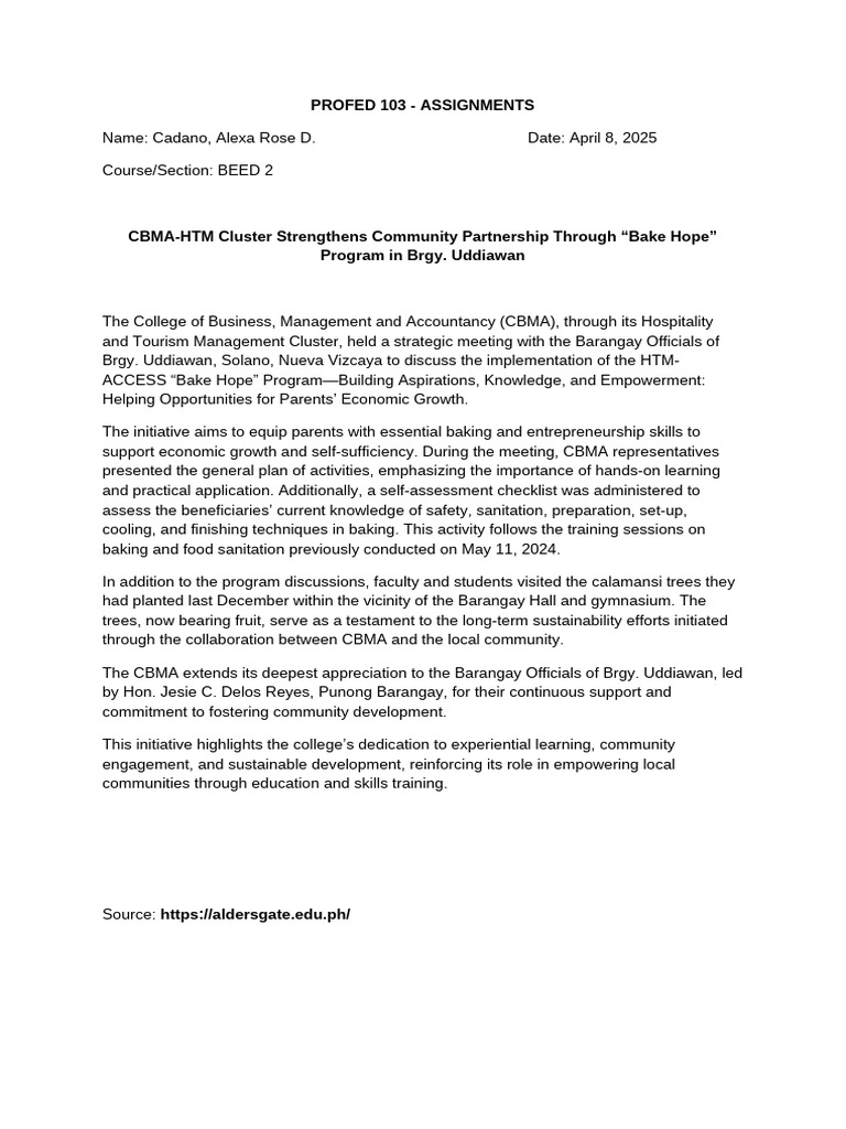 PROFED 103 Assignment Final | PDF