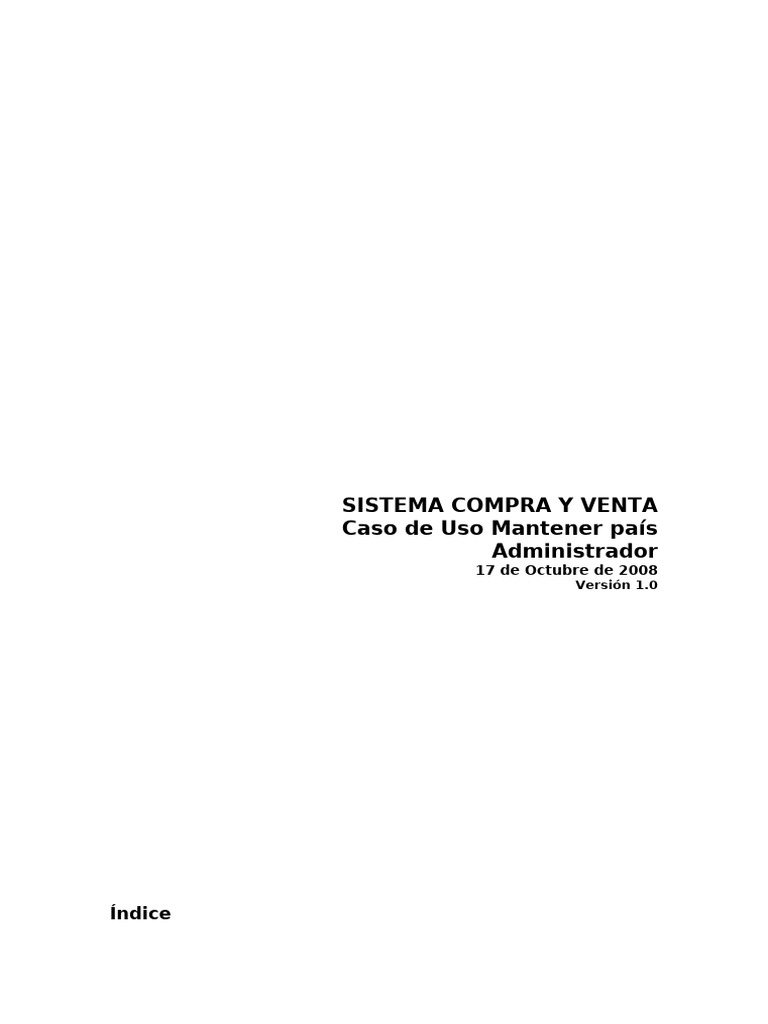 CU Administrador Mantener Pais | PDF | Ventana (informática) | Caso de uso