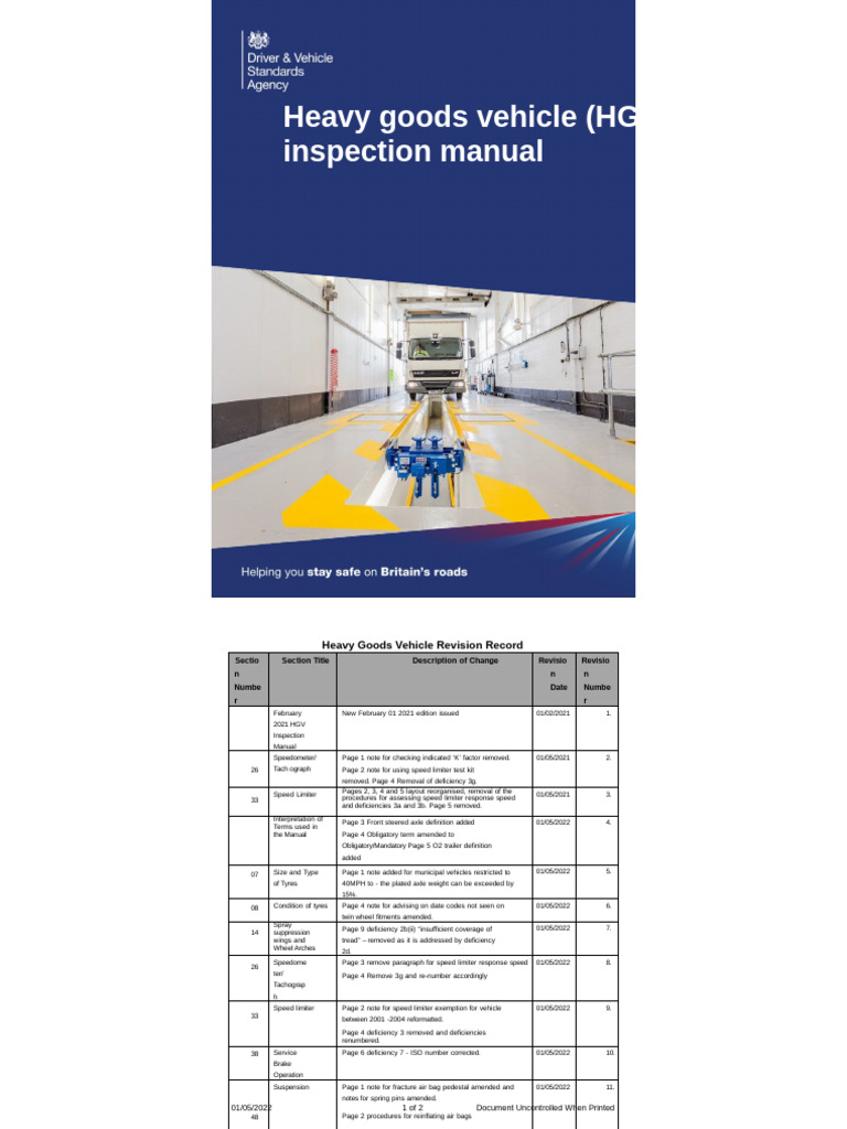 HGV Inspection Manual | PDF | Seat Belt | Tire