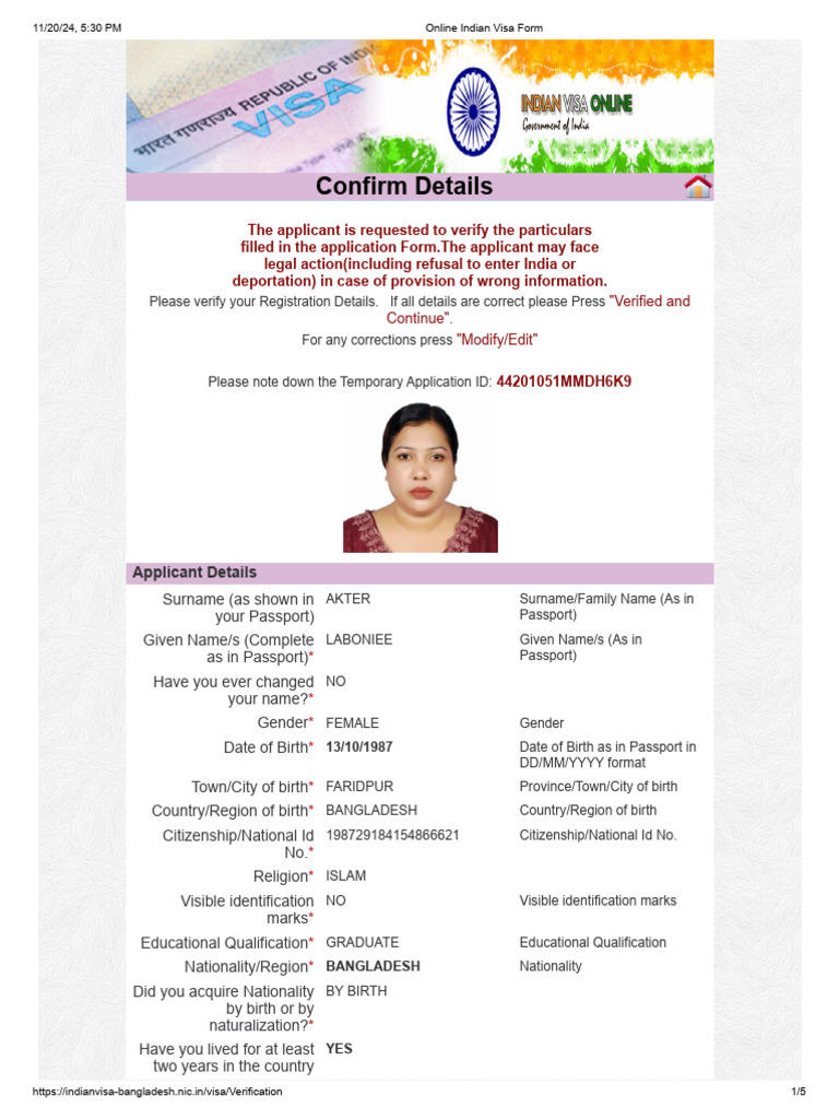 Online Indian Visa Form laboniee | PDF | Travel Visa | Identity Document