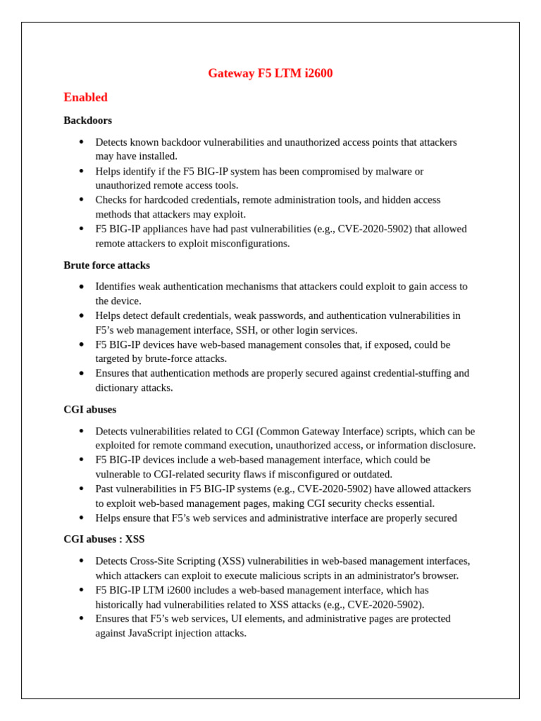 F5 BIG-IP i2600 Security Vulnerability Checks | PDF | Computer Security ...