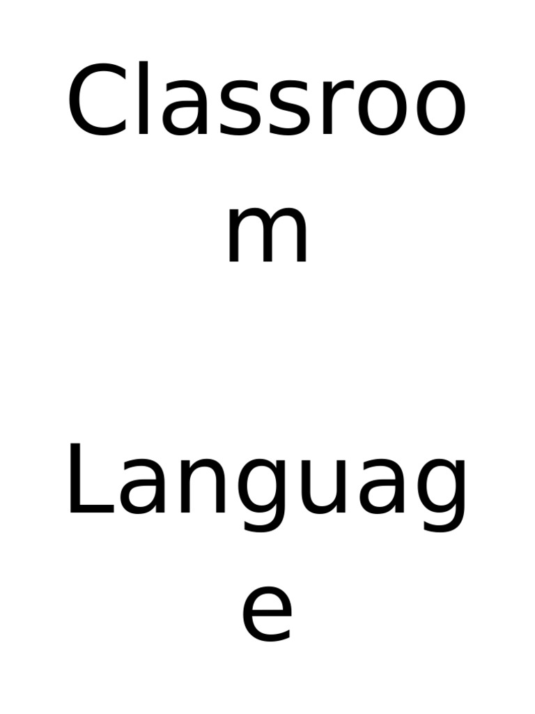 Classroom Language | PDF
