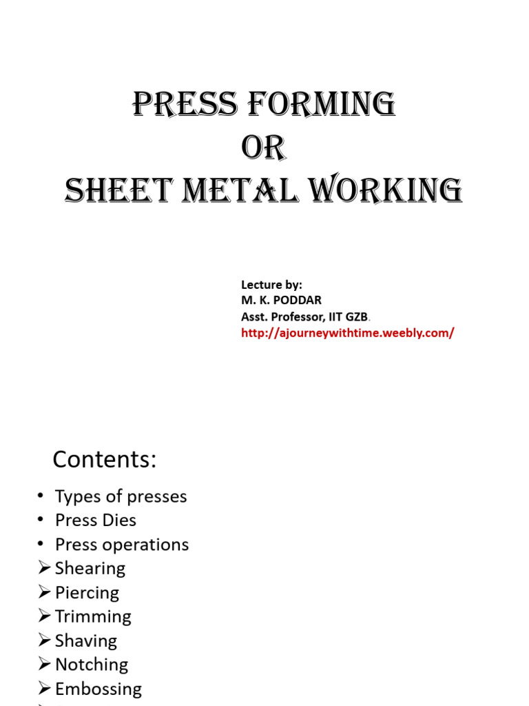Overview of Press Forming Techniques | PDF | Sheet Metal | Mechanical ...