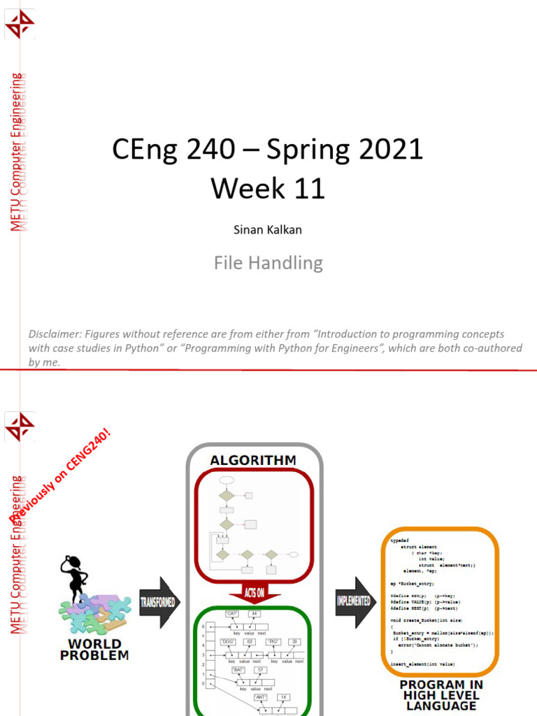 CENG240-2021 Week11 File Handling | PDF | String (Computer Science) | Computer File