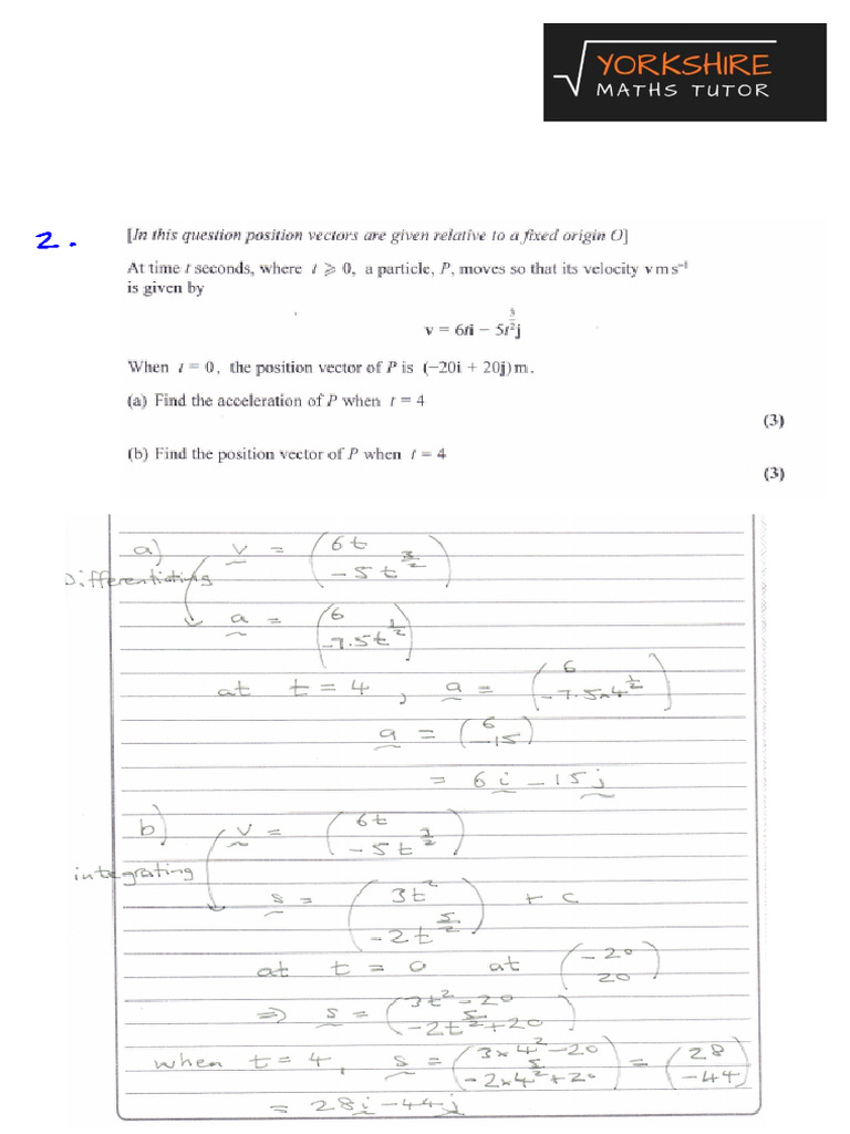 Applied Topic 7 Kinematics Test 2 Selected Solutions | PDF