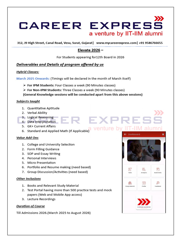 Elevate 2026 Hybrid Batch | PDF | University And College Admission