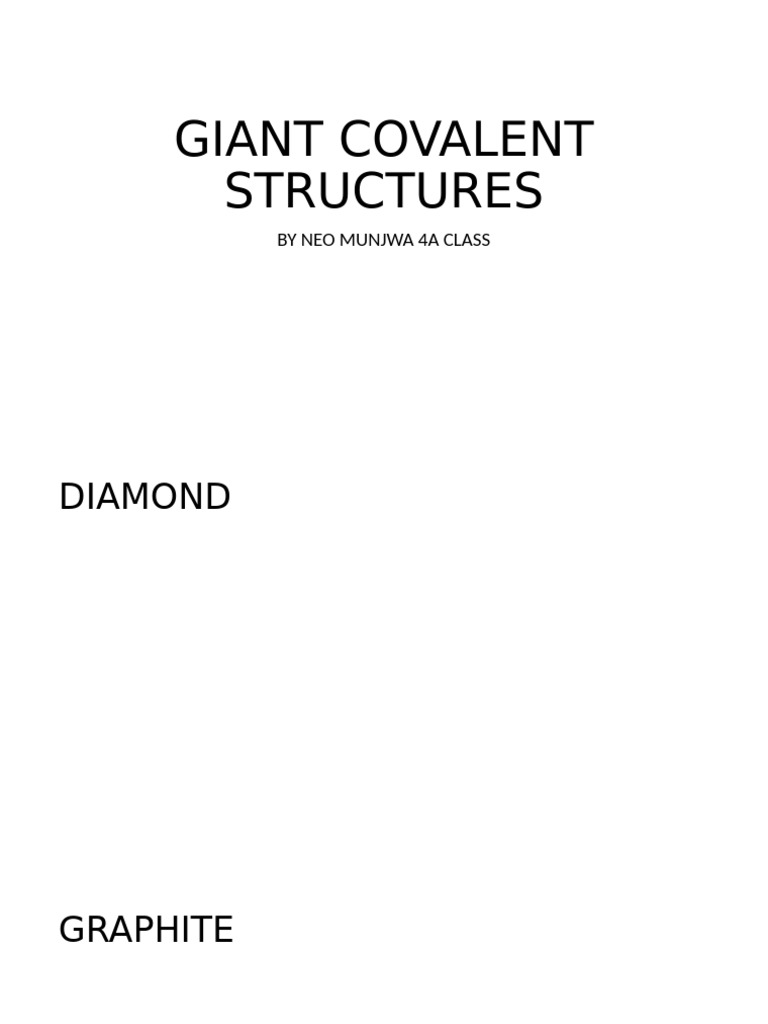 Giant Covalent Structures | PDF