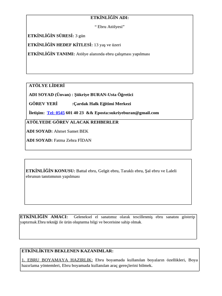 Ebru Atölyesi̇ | PDF