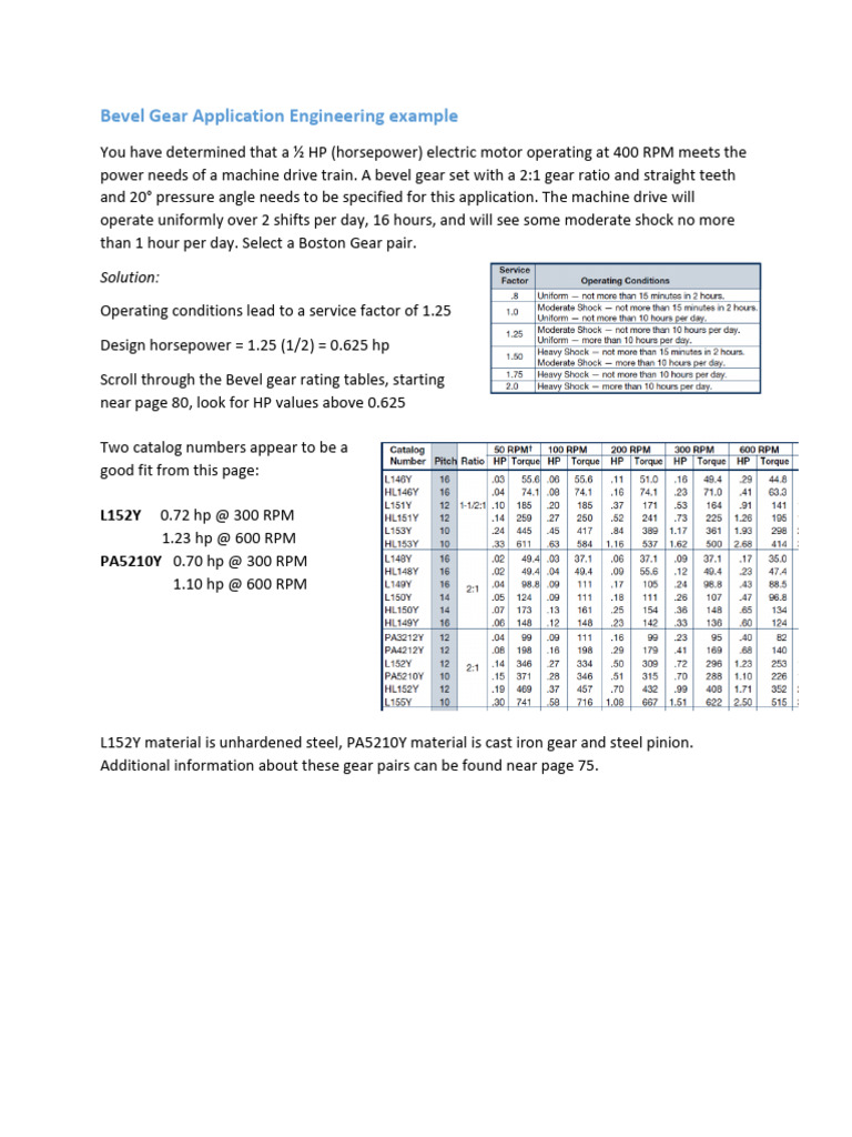 Bevel Gear Application Engineering Examples2 | PDF